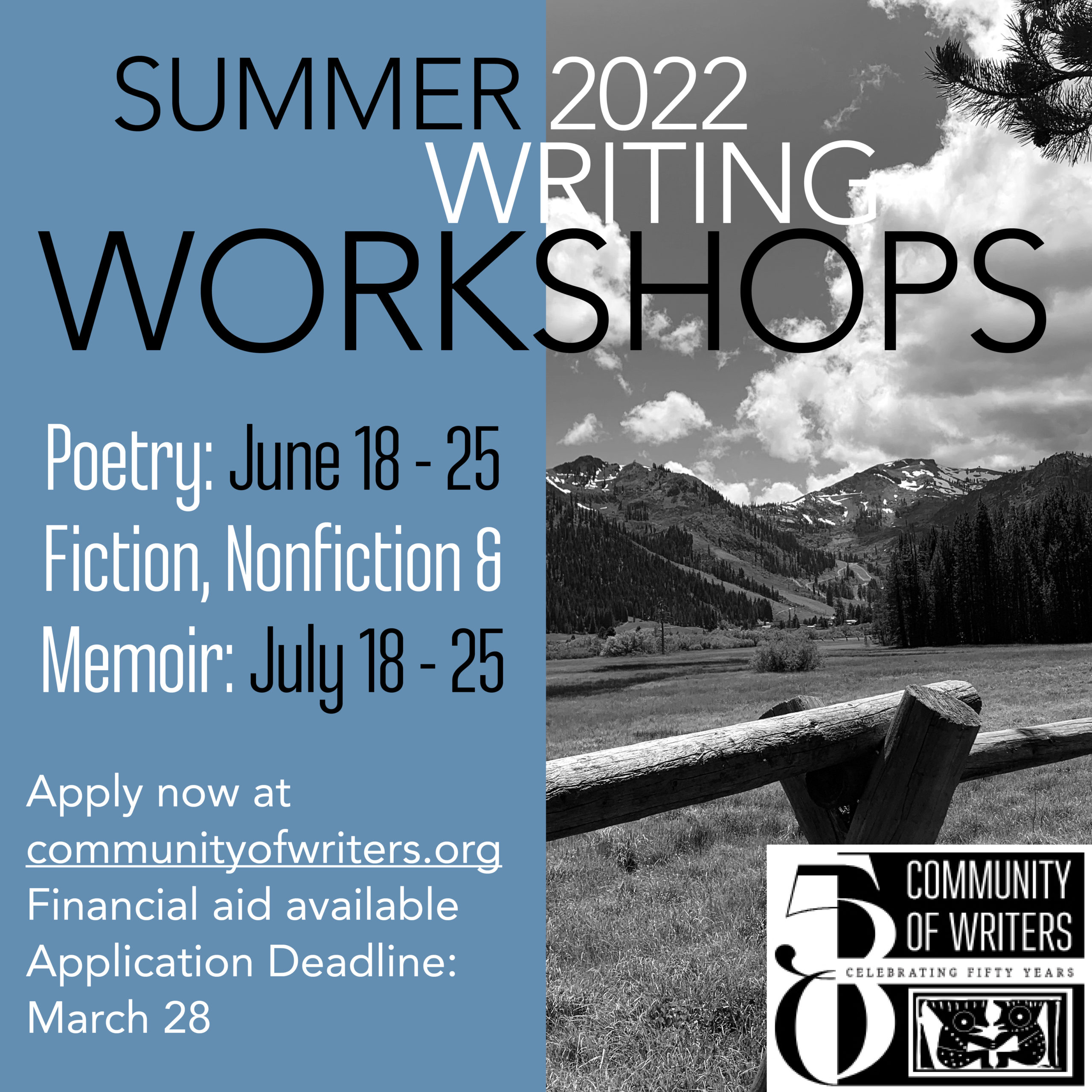 Announcing the 2022 Summer Workshops | Community of Writers