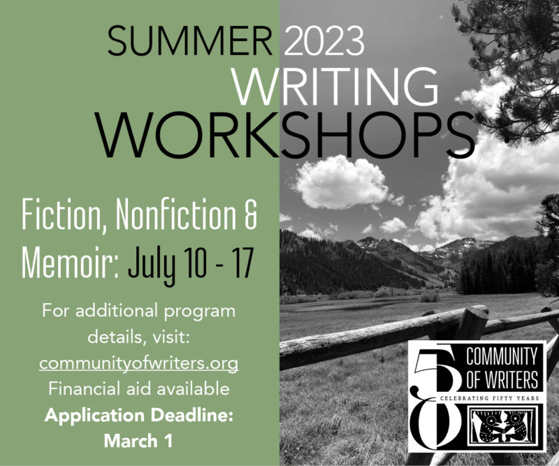 Community of Writers – 50 Years of Writing Workshops in the High Sierra