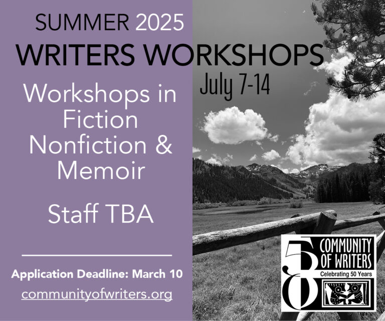 2025 Summer Writers Workshops in Fiction, Memoir and Narrative ...
