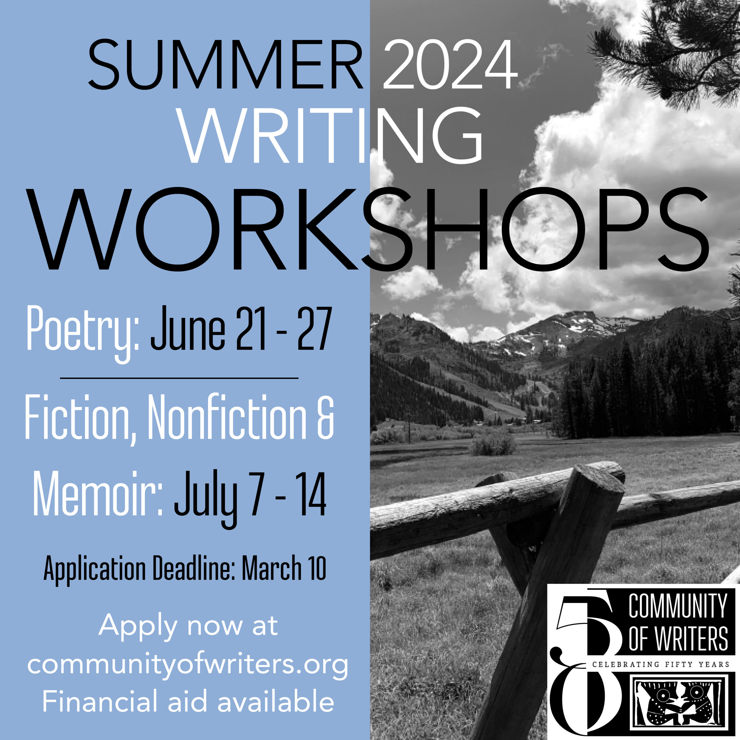 Announcing our 2025 Summer Workshops | Community of Writers